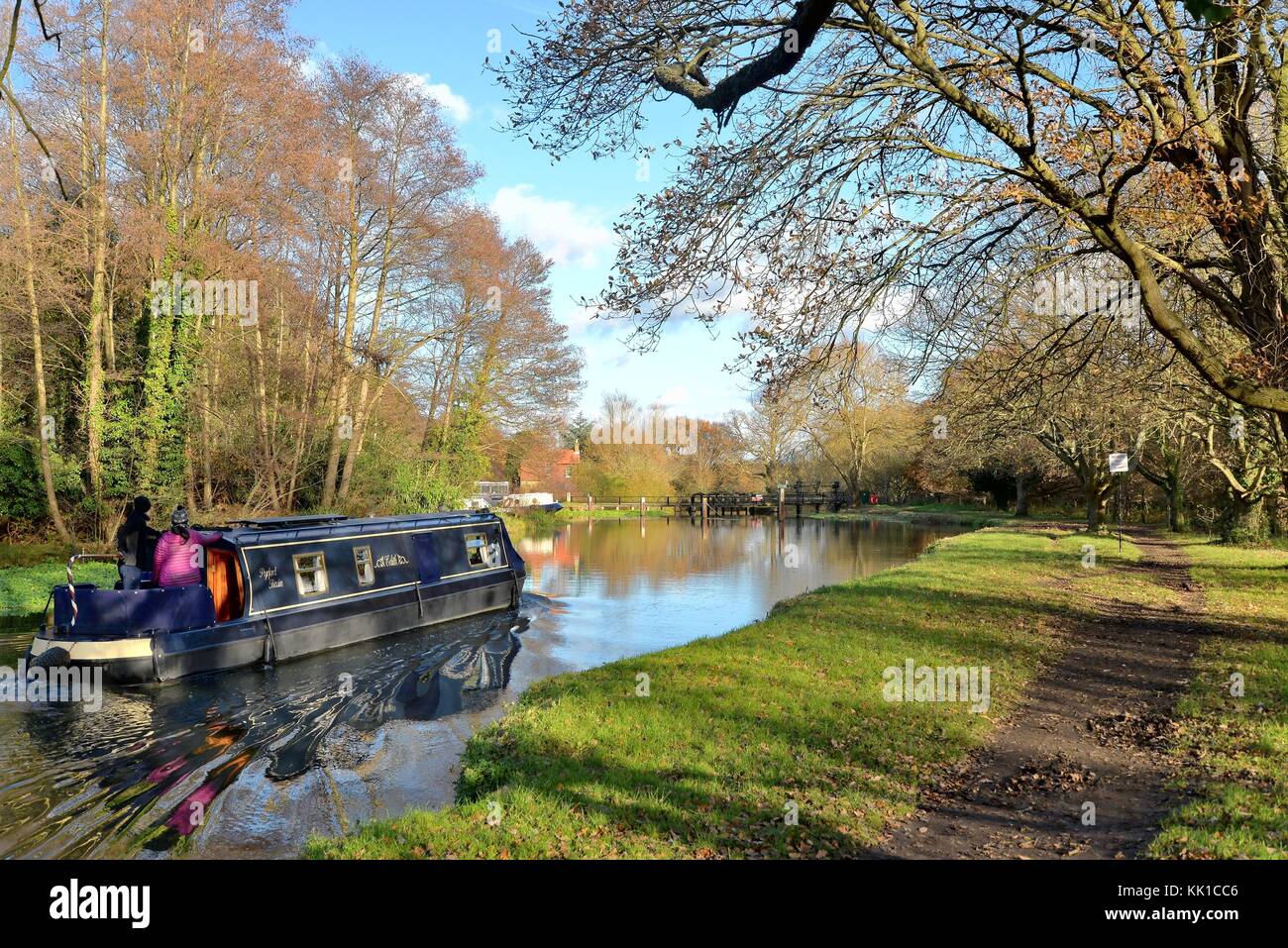 The River Wey navigation near Ripley Surrey England UK Stock Photo - Alamy