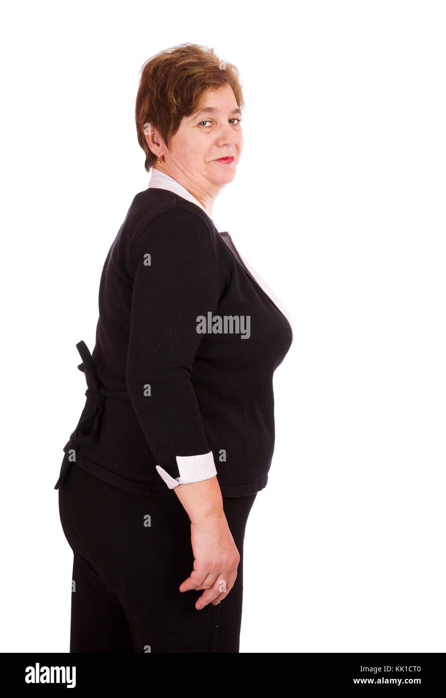 Senior woman turning back isolated hi-res stock photography and images ...