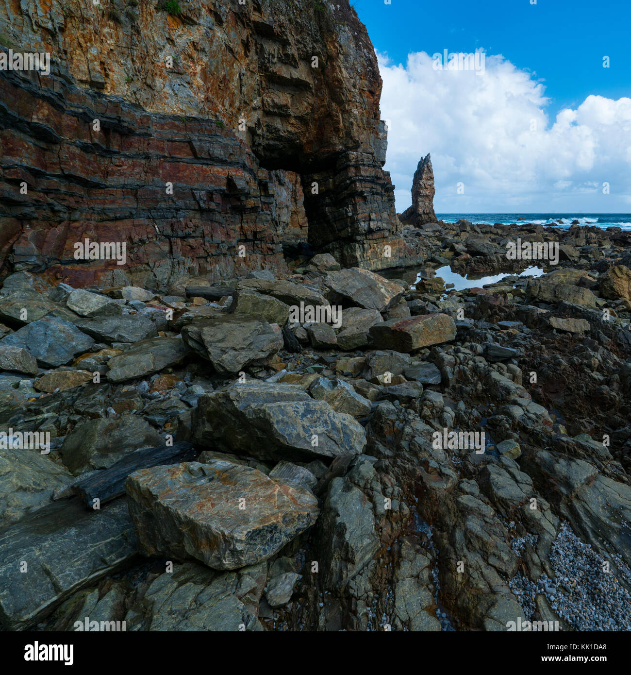 Portizuelo beach, Villar, Valdes Council, Cantabrian Sea, Asturias ...