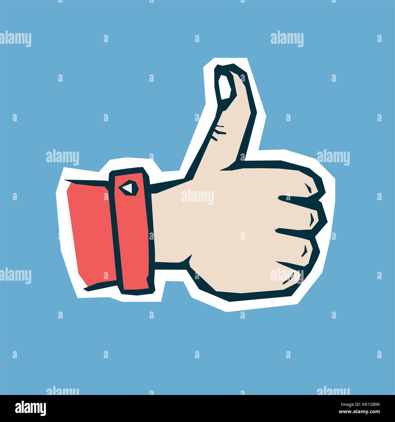 Cartoon like illustration thumbs up hi-res stock photography and images ...
