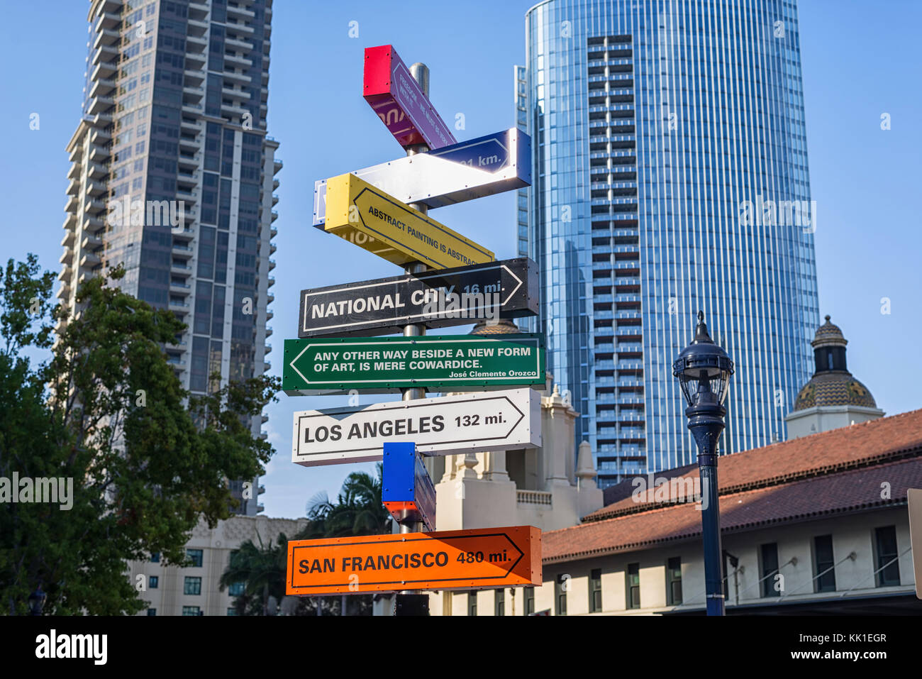 Signpost in downtown San Diego, California, USA Stock Photo - Alamy
