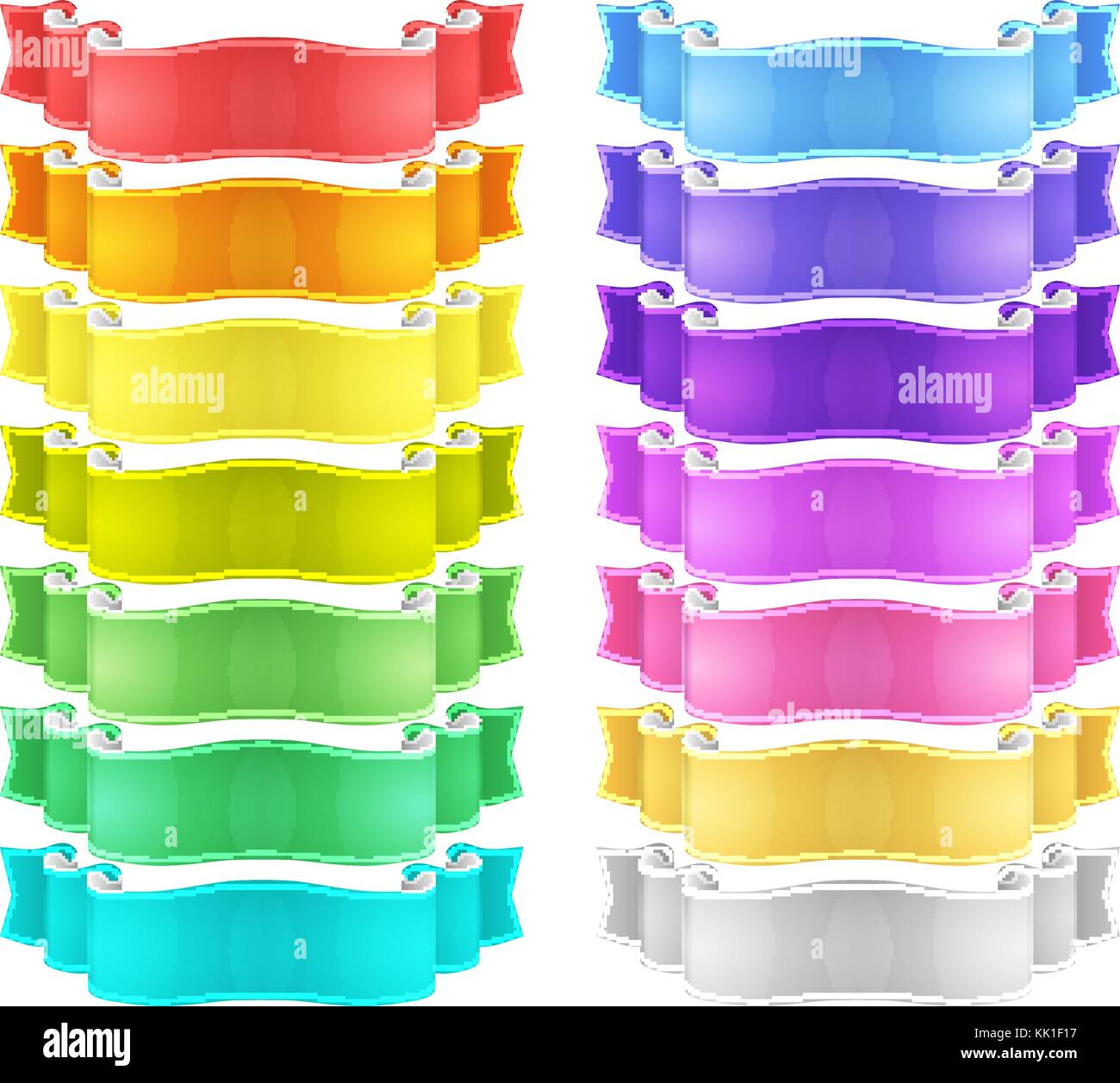 isolated vector bright colored satin ribbons set Stock Vector Image ...