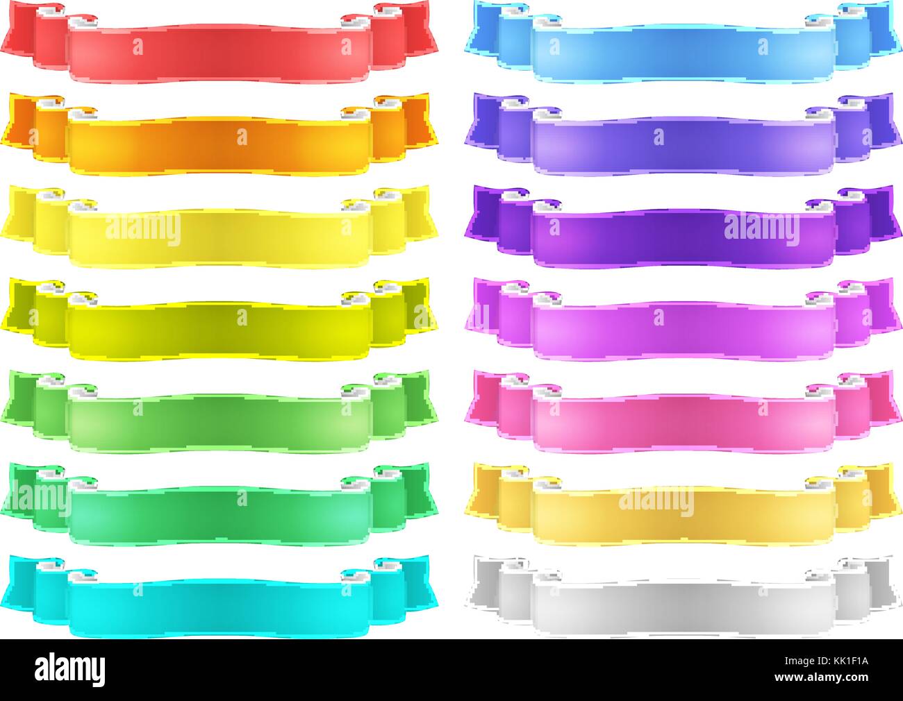 isolated vector bright colored satin ribbons set Stock Vector Image ...
