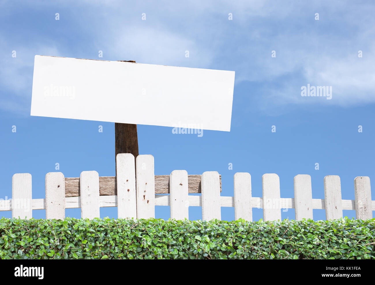 empty wooden sign with blue sky Stock Photo - Alamy