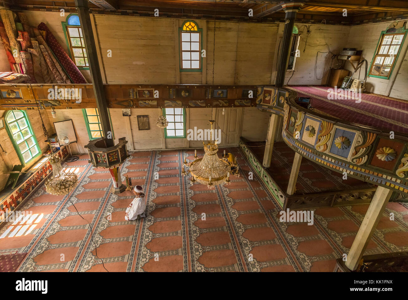 People praying at Camili Camii(mosque),a special mosque which was ...