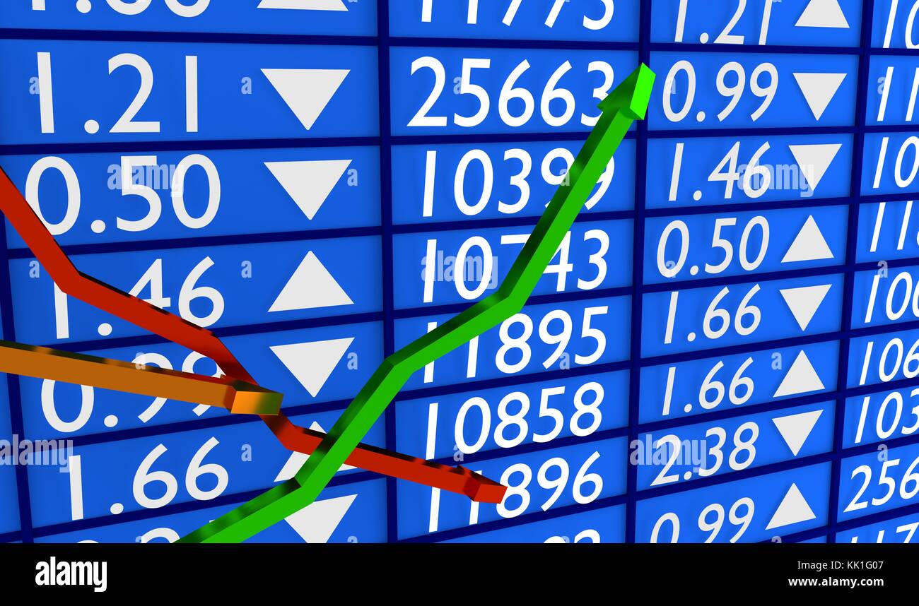 Stock market graph with arrows Stock Photo - Alamy