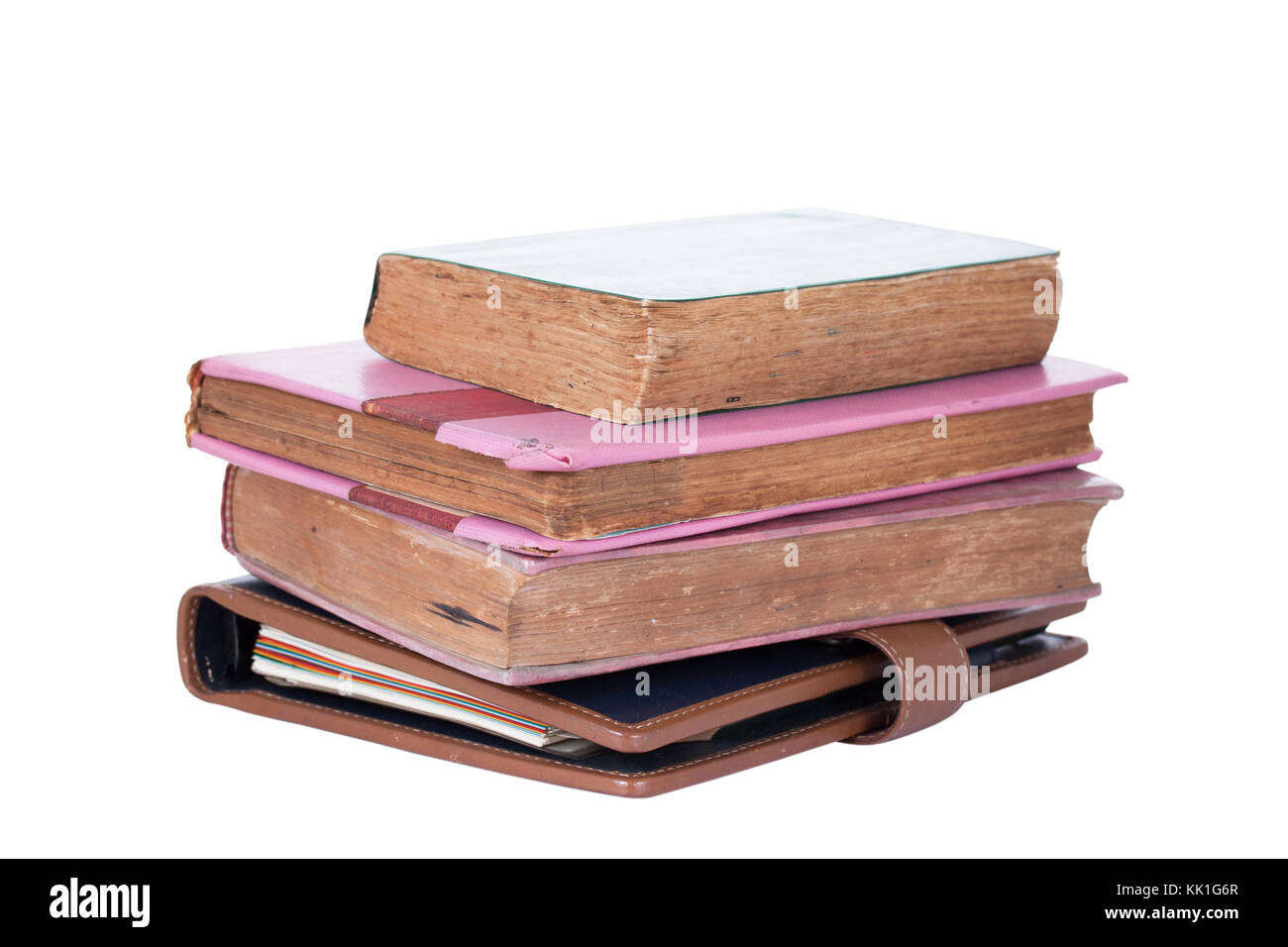 stack of old books , isolated on white background Stock Photo - Alamy