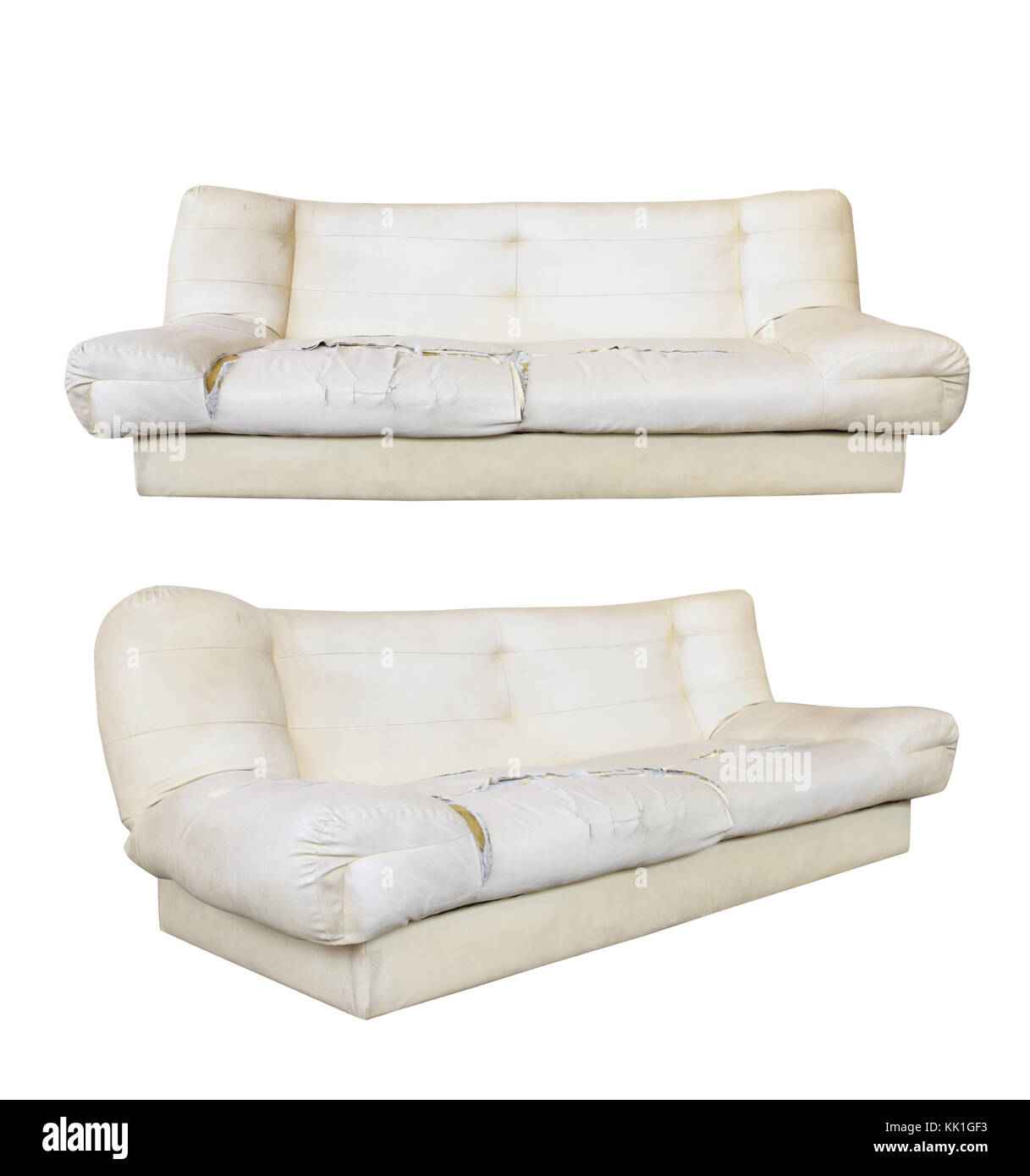 old sofa , isolated on white background Stock Photo - Alamy