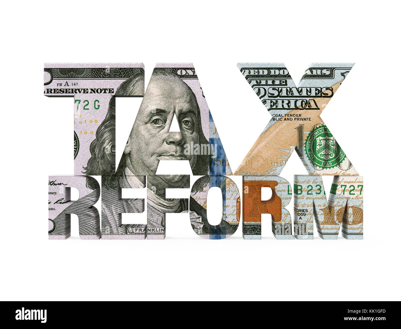 Tax Reform Dollar Isolated Stock Photo - Alamy
