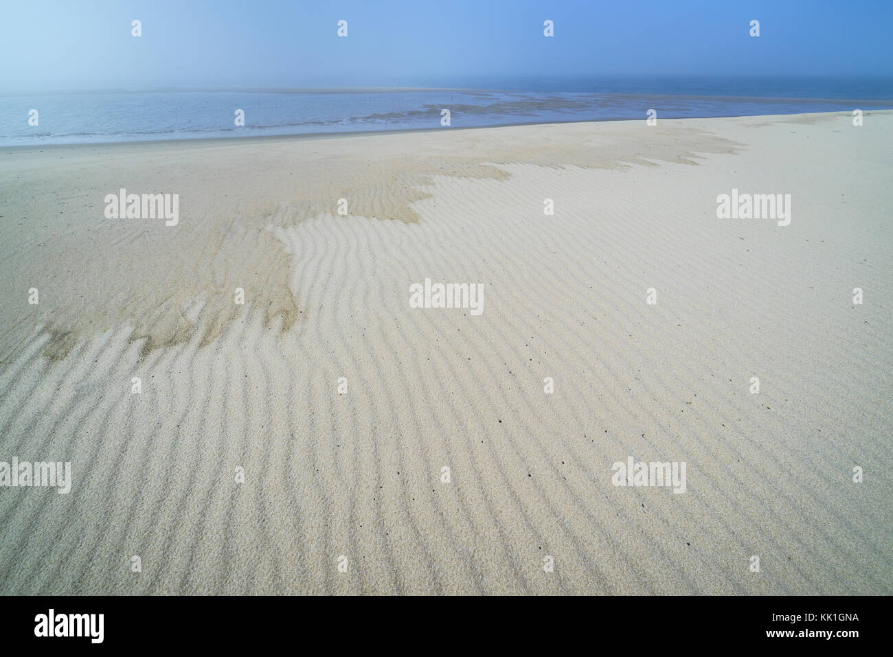 Sandy shore of the sea in the north of Sakhalin Island, Russia ...