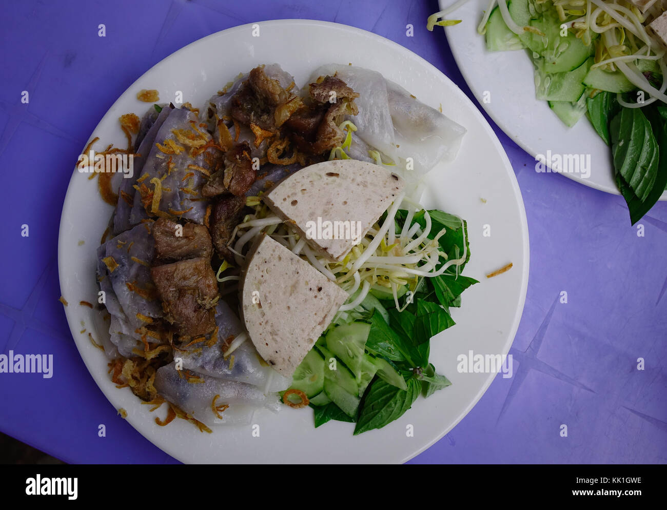 Sticky rice cake with pork and vegetables - Vietnamese cuisine Stock ...