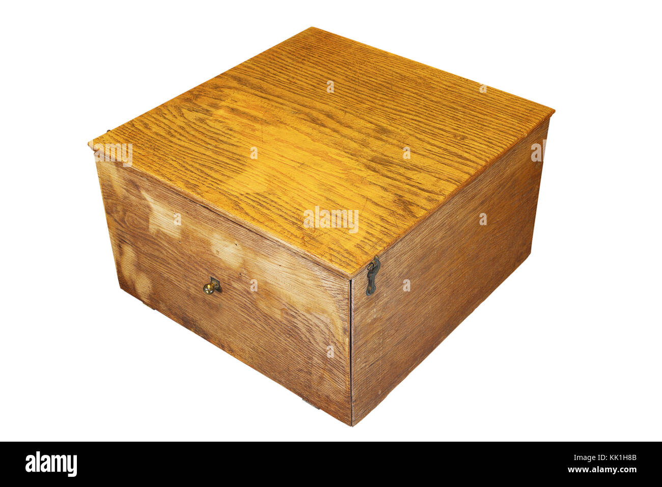 very old wooden box isolated over white background for your design ...