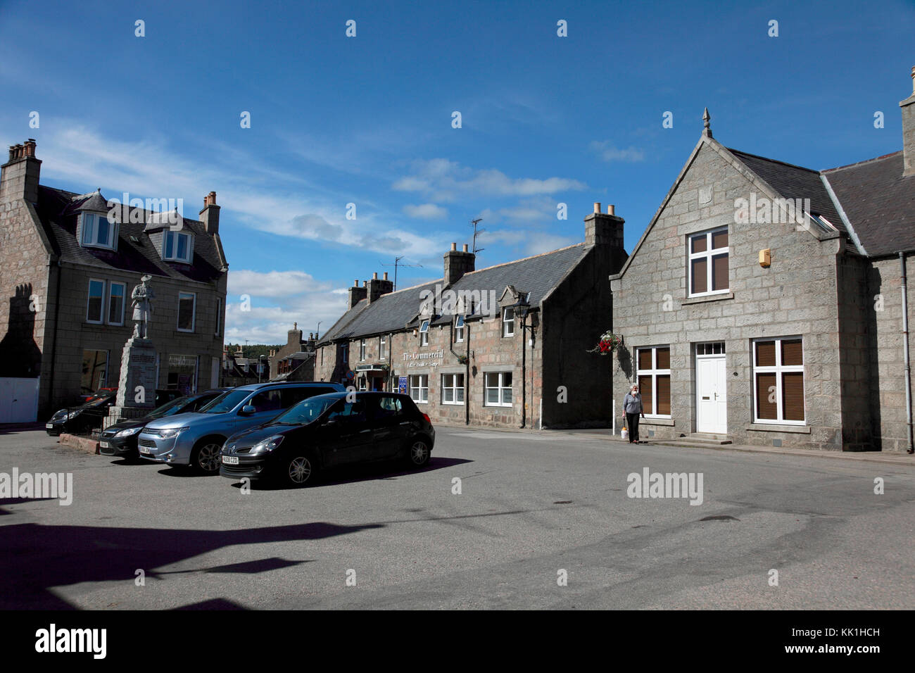 The Square in Tarland, a village in Aberdeenshire, near Aboyne Stock ...