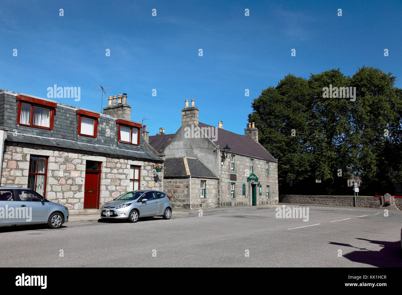 The Square in Tarland, a village in Aberdeenshire, near Aboyne Stock ...