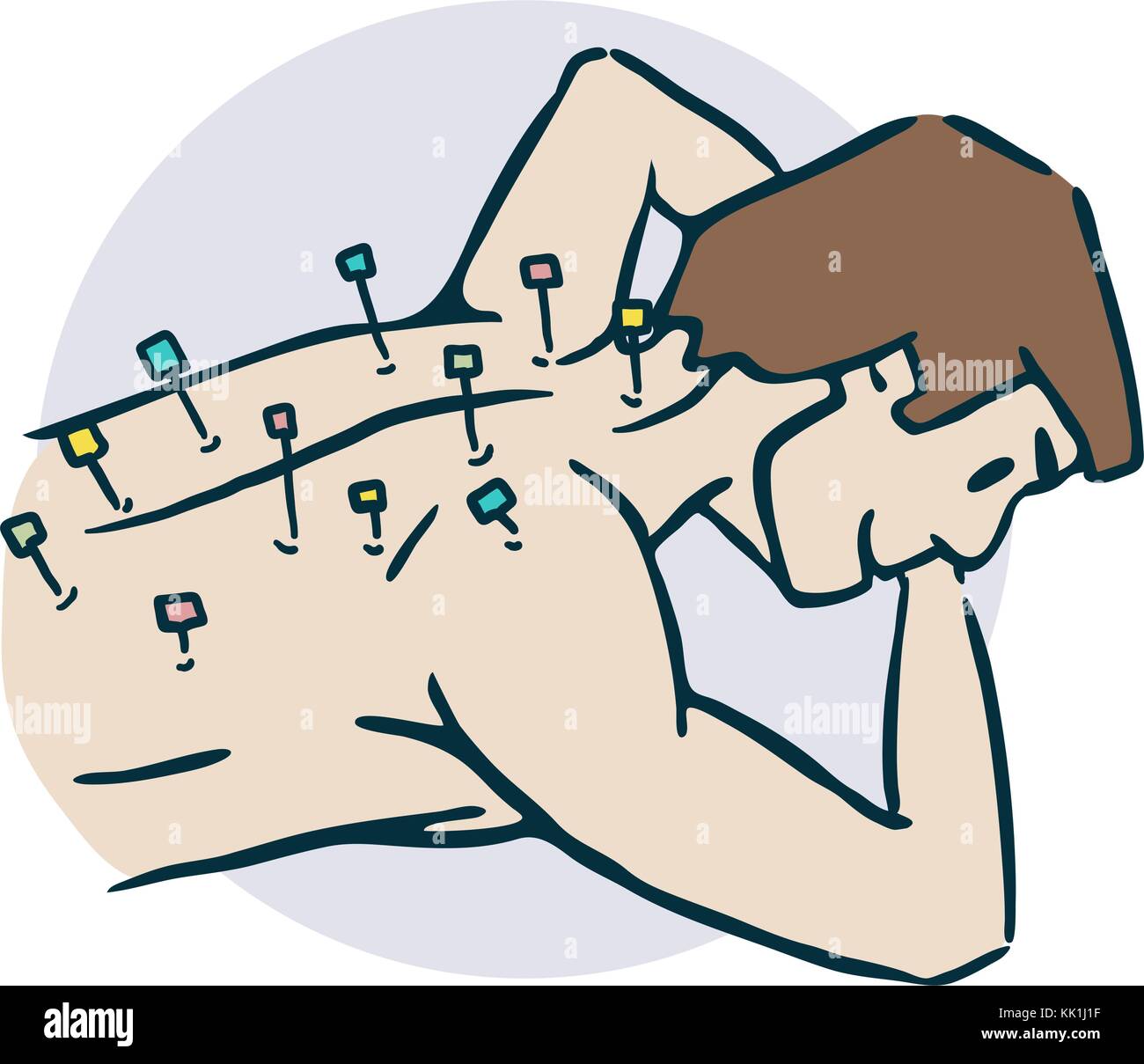 Acupuncture treatment body needles Stock Vector Images - Alamy