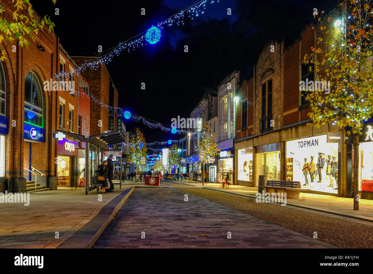 Fishergate in Preston is the main shopping street in the City. Here it ...