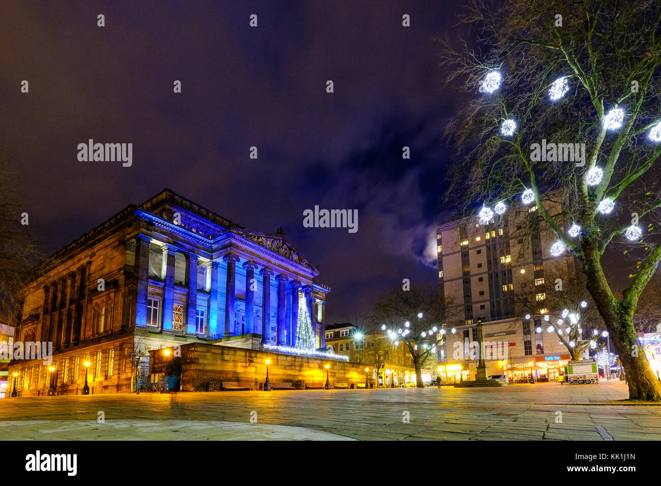 Preston's Harris Museum and Library illuminated at Christmas Stock ...