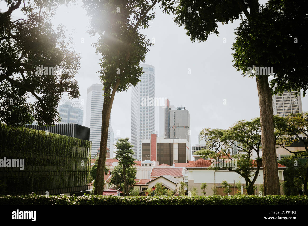 Singapore cityscape. Different architecture styles from colonial to ...