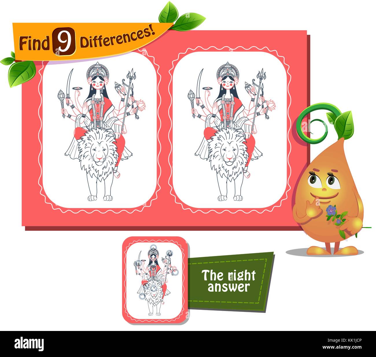 visual game for children and adults. Task to find 9 differences Stock ...