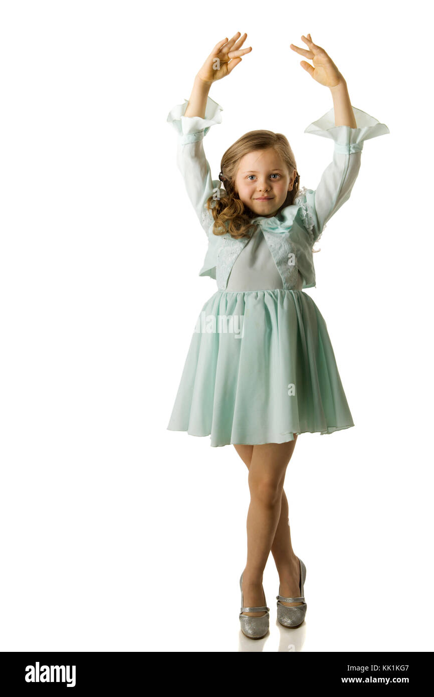 Cheerful girl spinning on floor isolated on white Stock Photo - Alamy