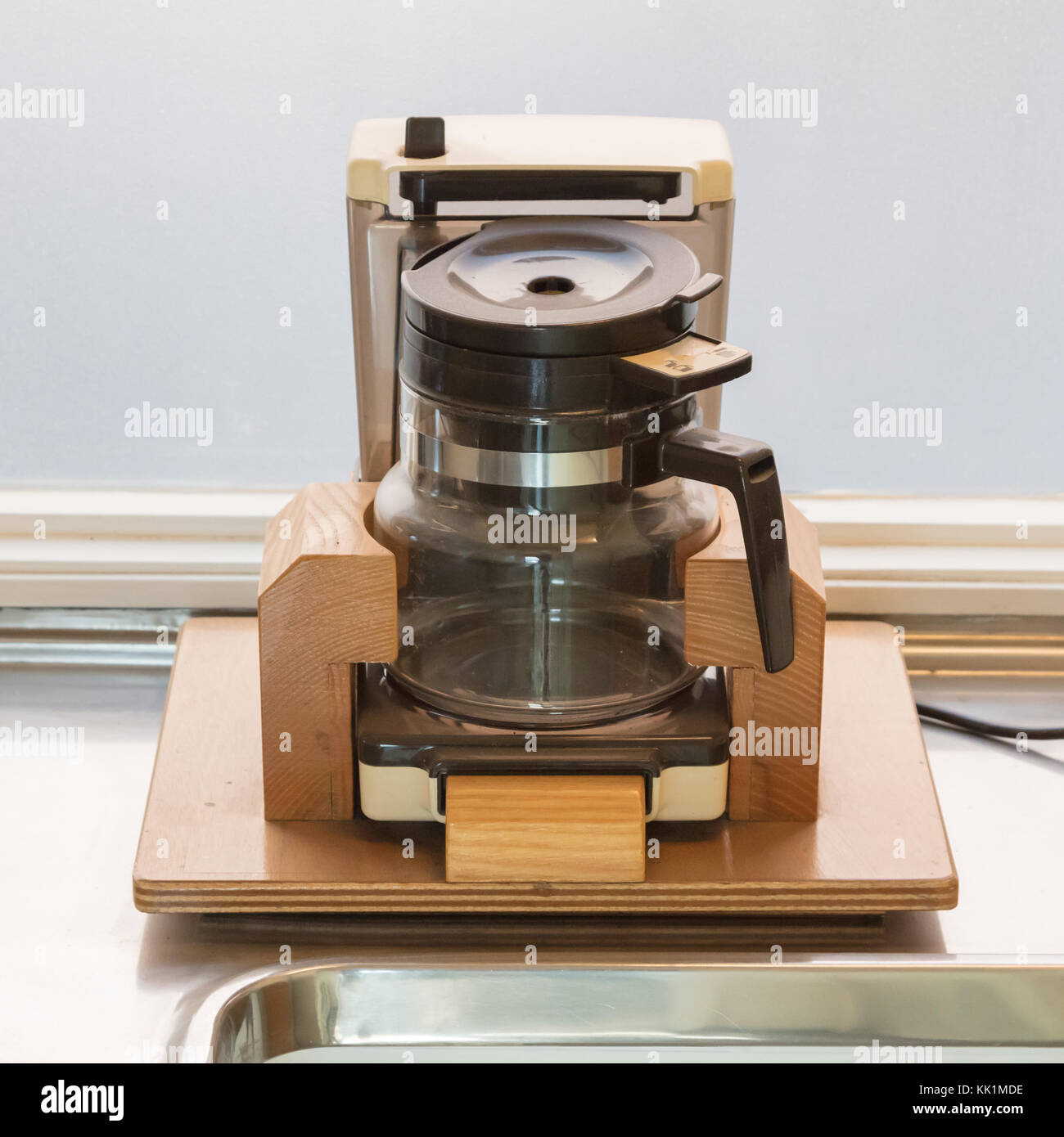 Vintage coffee maker in a dutch train Stock Photo - Alamy