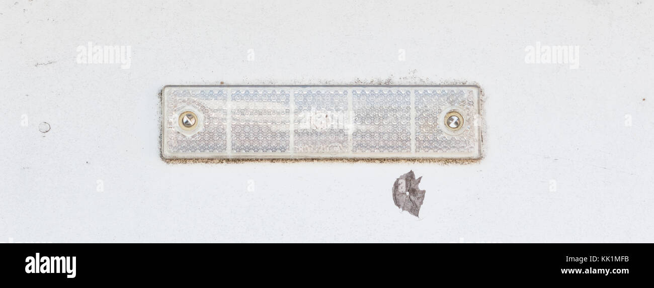 Reflector at a railroad crossing - Close up Stock Photo - Alamy