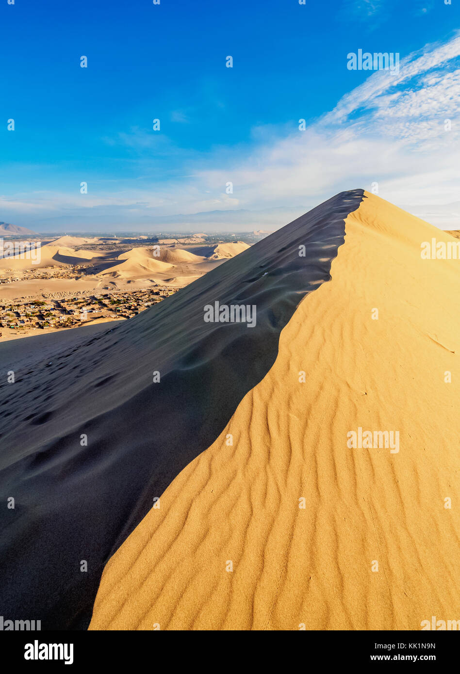 Sand Dunes of Ica Desert near Huacachina, Ica Region, Peru Stock Photo ...