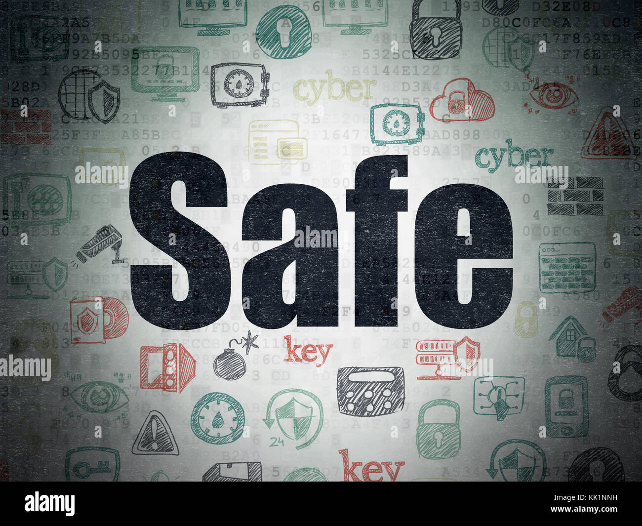 Protection concept: Safe on Digital Data Paper background Stock Photo ...