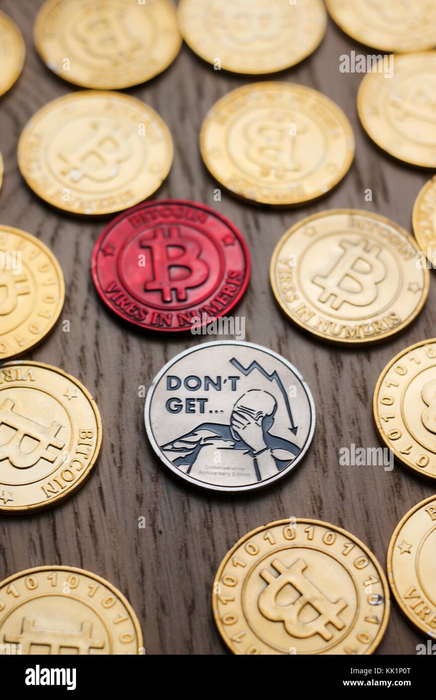 Crypto currency physical bitcoin coin. Bitcoin tokens digital money ...