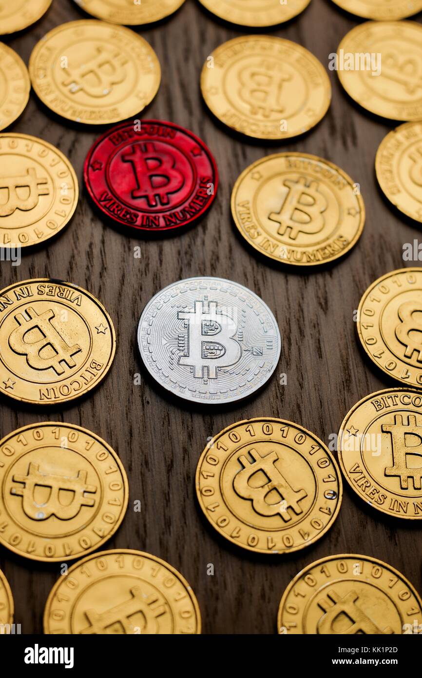 Crypto currency physical bitcoin coin. Bitcoin tokens digital money ...