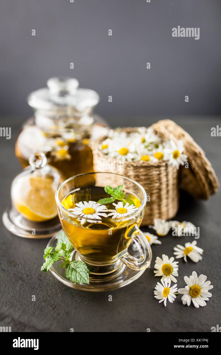 Cup of chamomile tea Stock Photo - Alamy