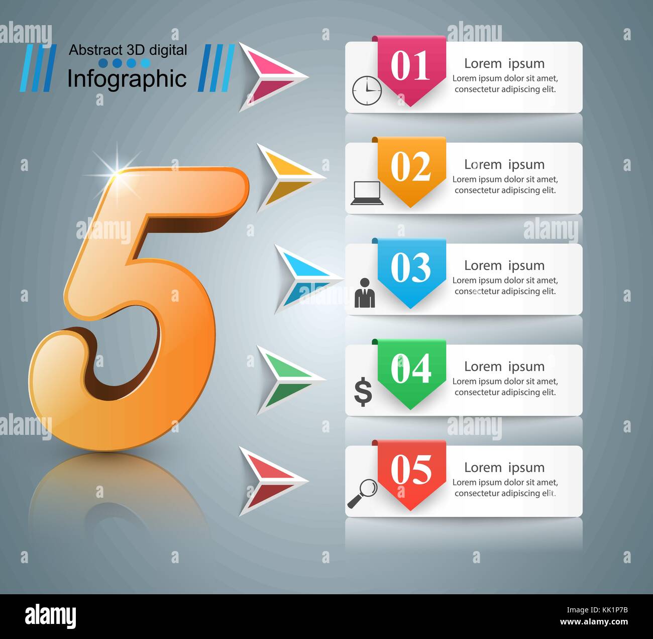 Five icon. Business infographic. Number icon Stock Vector Image & Art ...