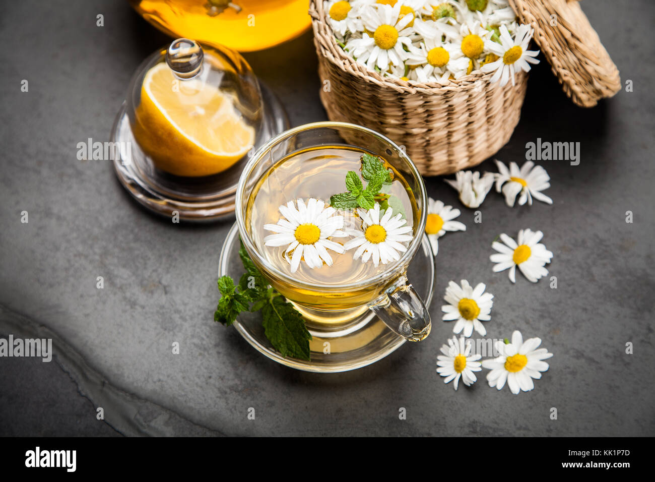 Cup of chamomile tea Stock Photo - Alamy