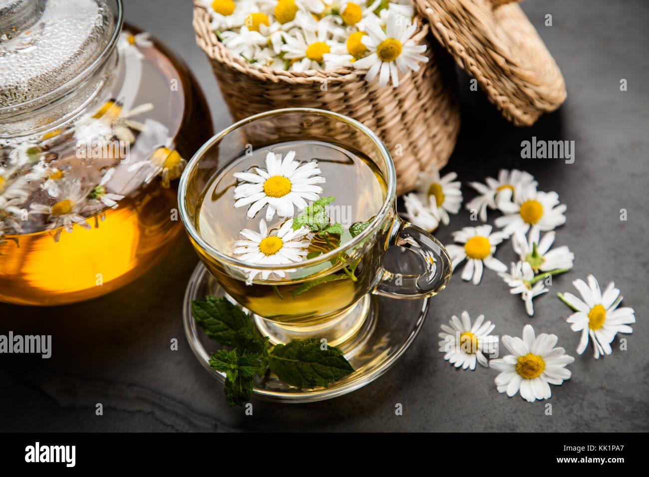 Cup of chamomile tea Stock Photo - Alamy