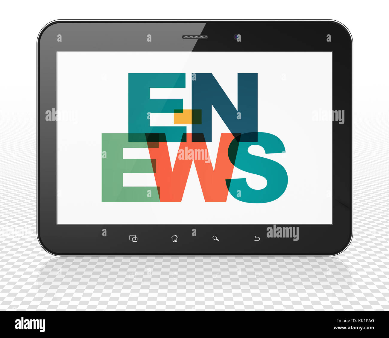 News concept: Tablet Pc Computer with E-news on display Stock Photo - Alamy