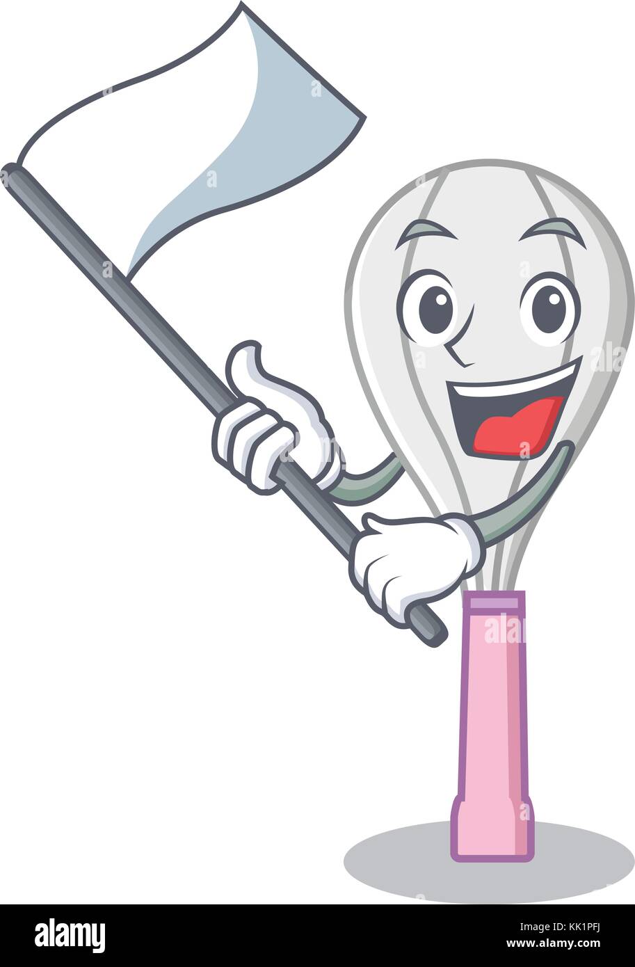 With flag whisk character cartoon style Stock Vector Image & Art - Alamy