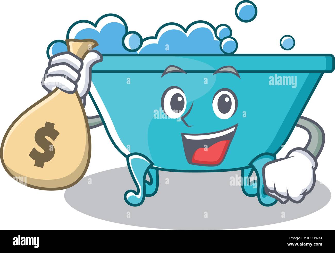 With money bag bathtub character cartoon style Stock Vector Image & Art ...