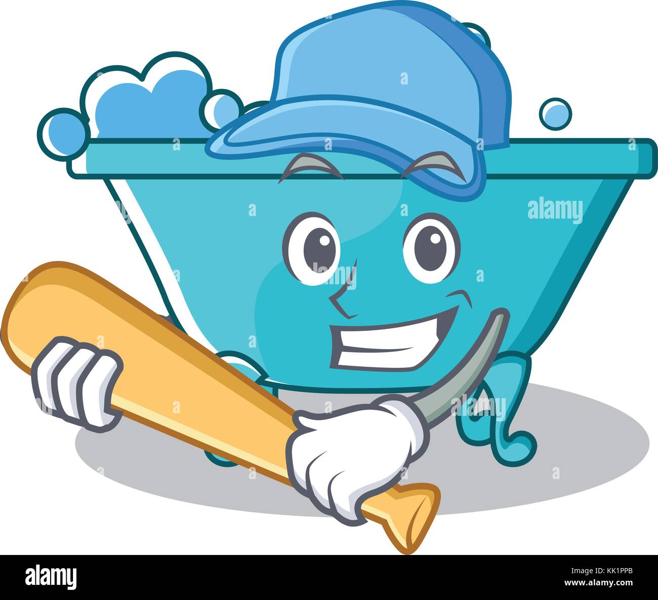 Playing baseball bathtub character cartoon style Stock Vector Image ...