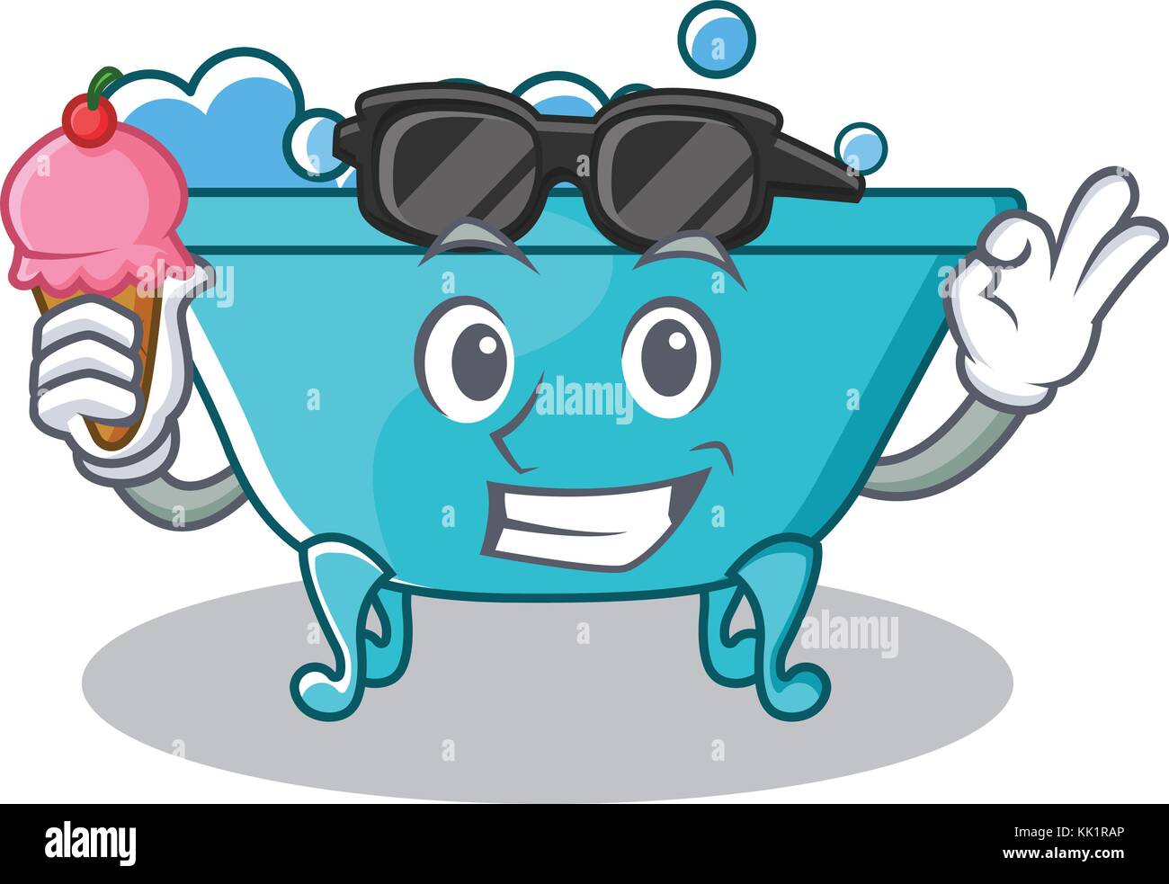 With ice cream bathtub character cartoon style Stock Vector Image & Art ...
