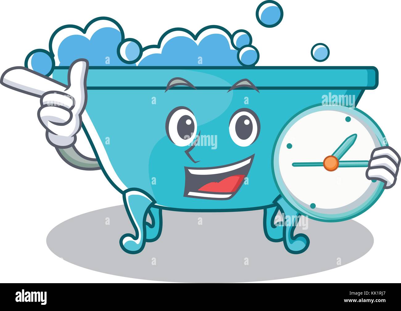 With clock bathtub character cartoon style Stock Vector Image & Art - Alamy