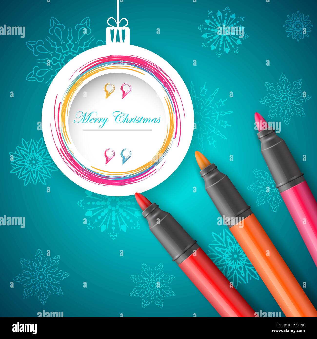 New Year s ball with marker - vector illustration Stock Vector Image ...