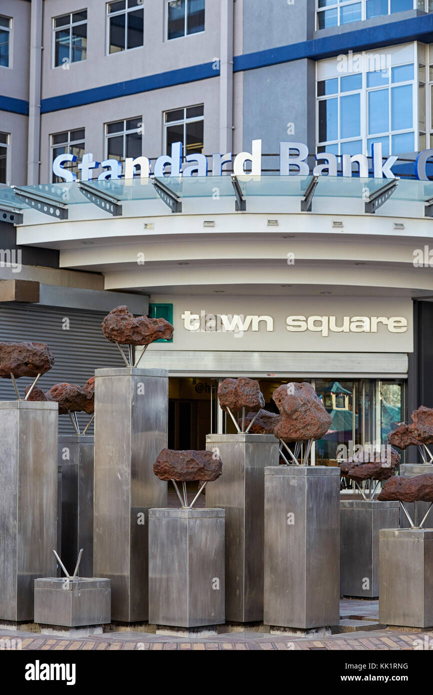 Gibeon meteorite fountain monument, Windhoek, Namibia, Africa Stock ...