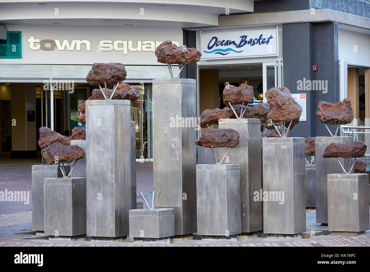 Gibeon meteorite fountain monument, Windhoek, Namibia, Africa Stock ...