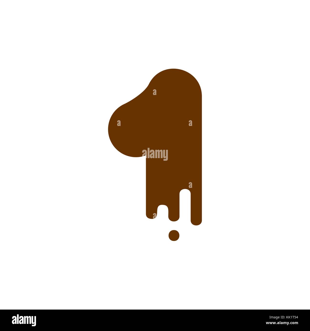 Number 1 Chocolate font. Sweetness numeral one alphabet. Liquid ...