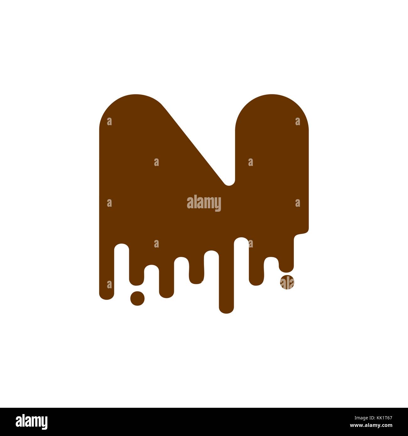 Letter N Chocolate font. sweetness alphabet. Liquid lettering. Sweet ...