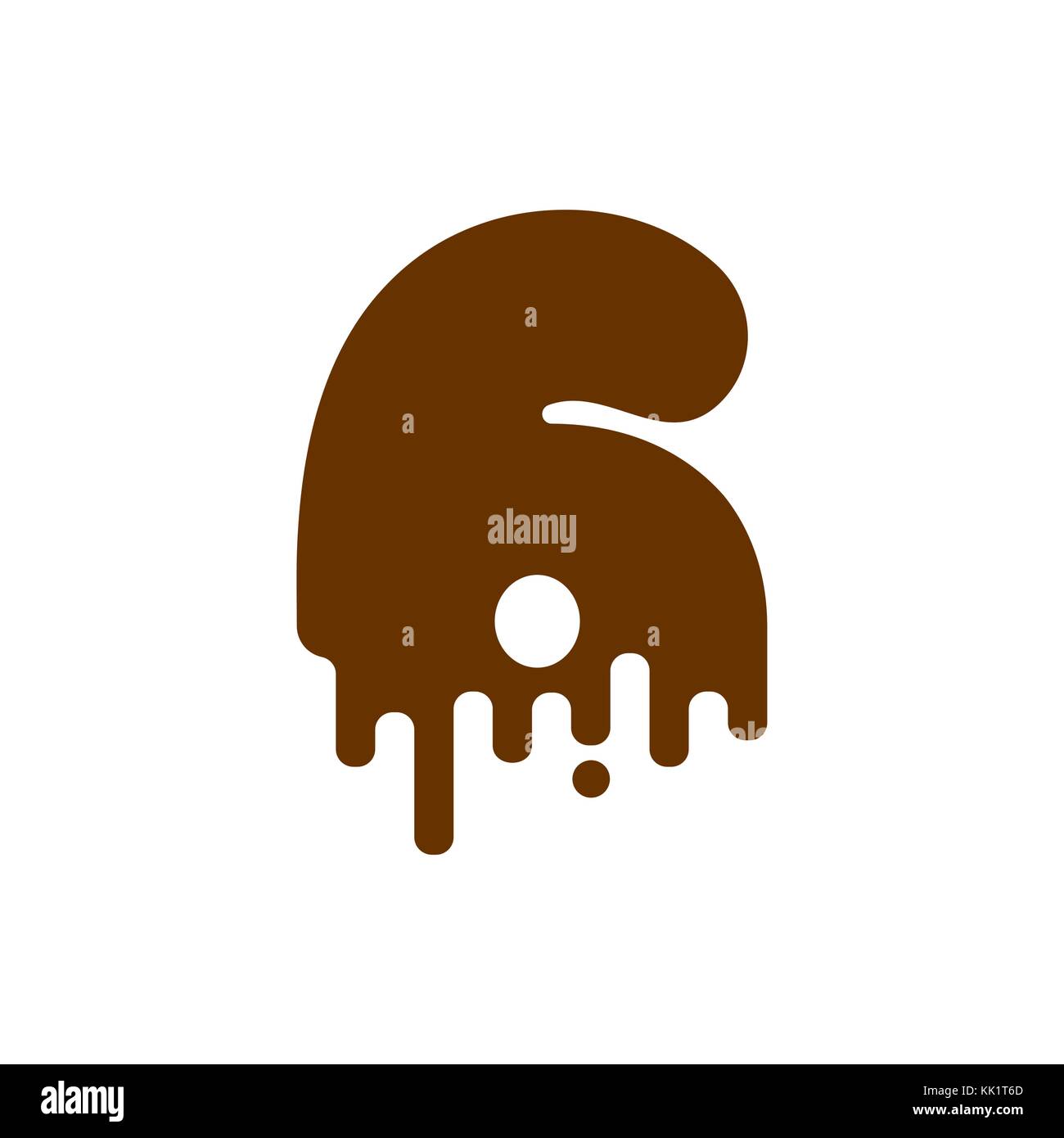 Number 3 Chocolate font. Sweetness numeral Three alphabet. Liquid ...