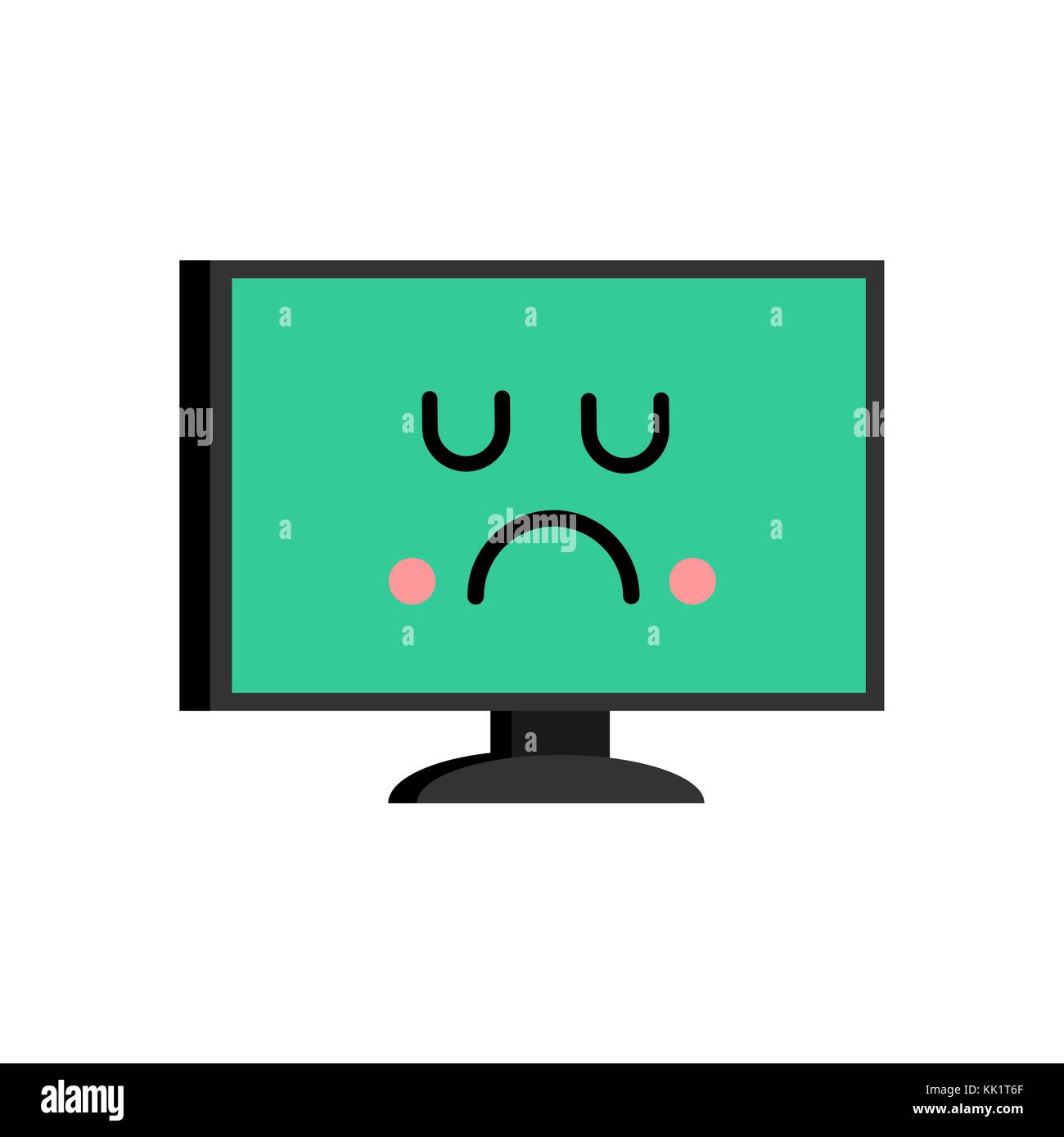 Sad computer emoji. sorrowful PC emotion. Vector illustration Stock ...
