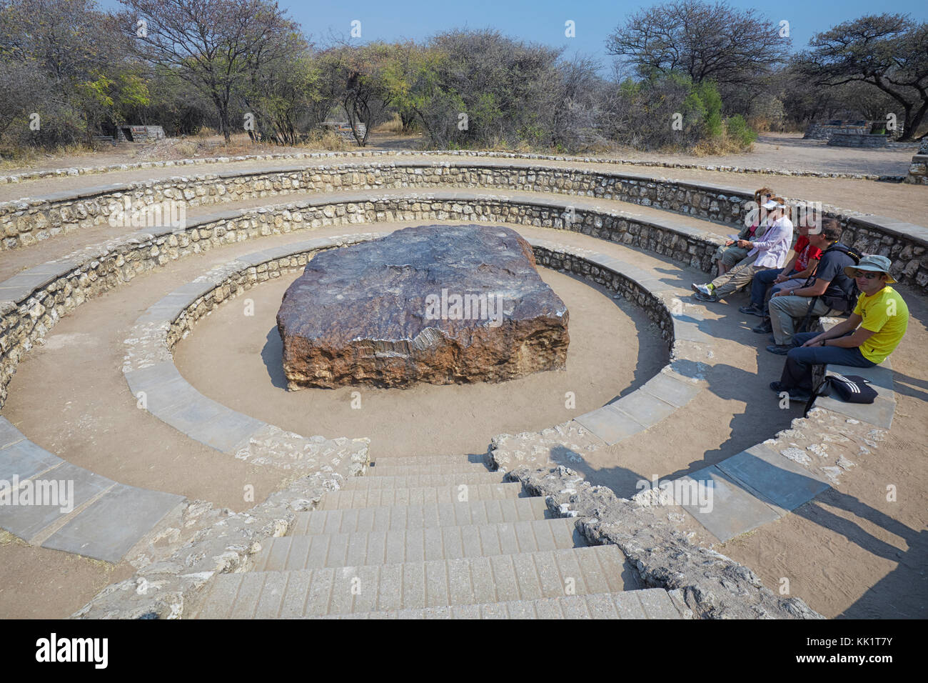 Tourists at Hoba meteorite near Grootfontein, Namibia, Africa Stock ...