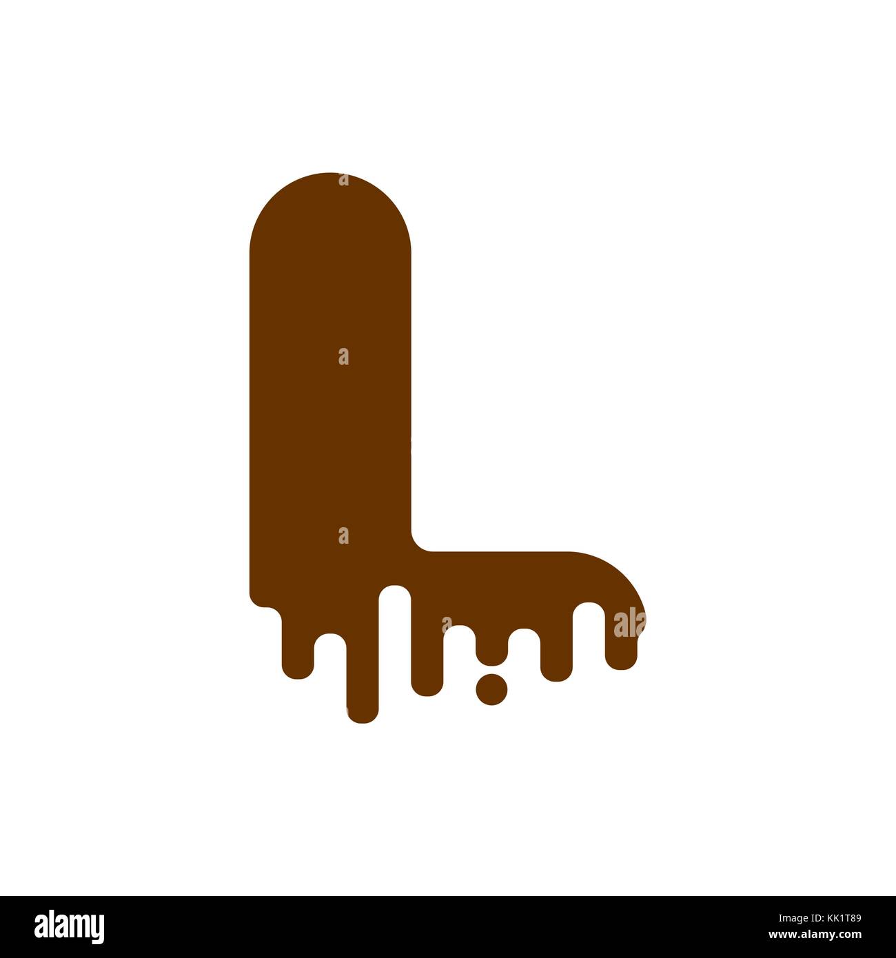 Letter L Chocolate font. sweetness alphabet. Liquid lettering. Sweet ...