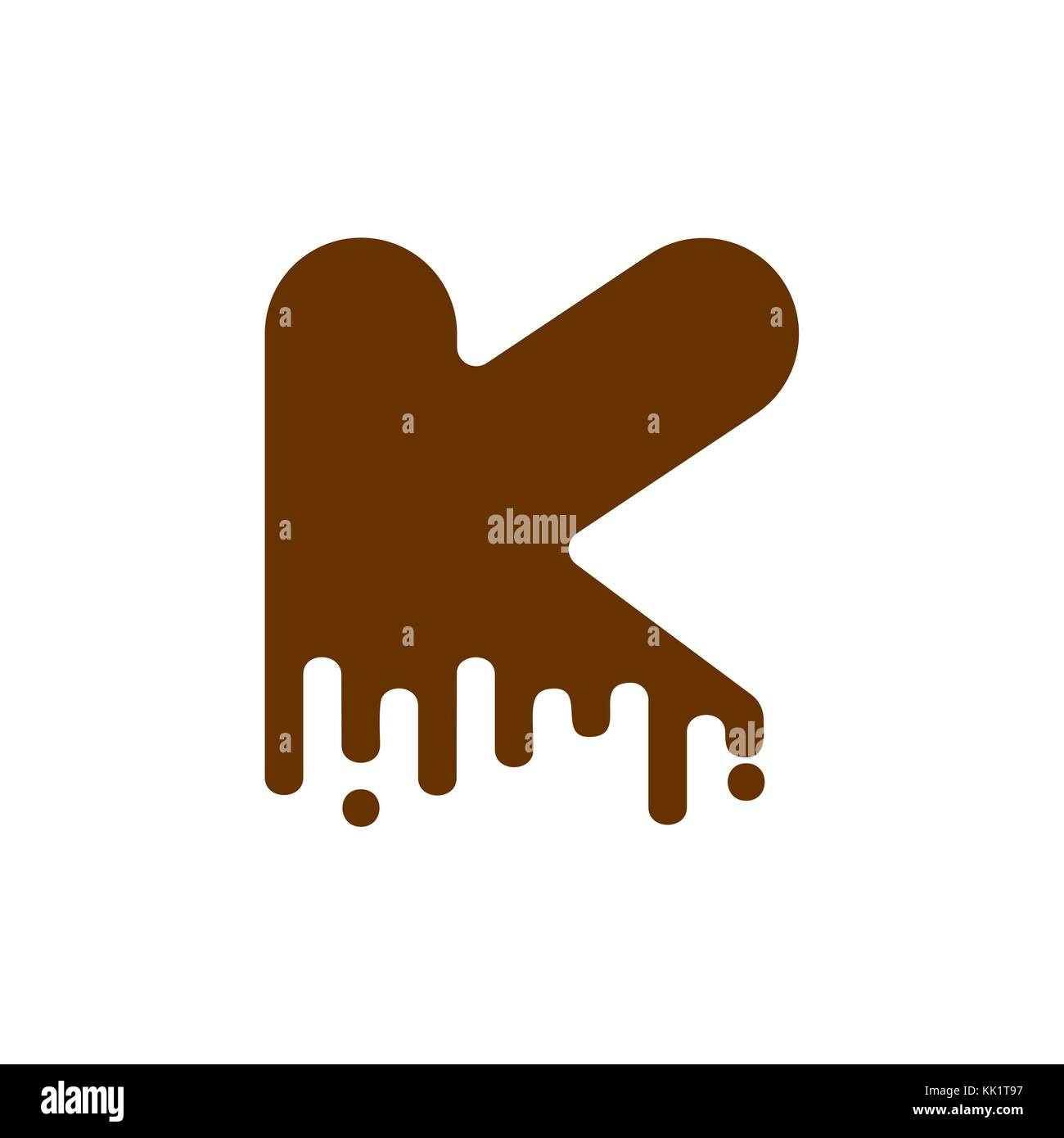 Letter K Chocolate font. sweetness alphabet. Liquid lettering. Sweet ...